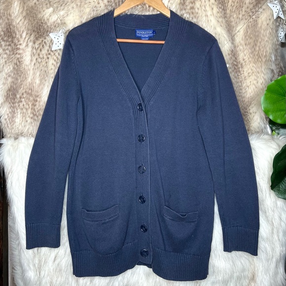 Pendleton | Sweaters | Vintage Pendleton Navy Blue Cardigan | Poshmark
